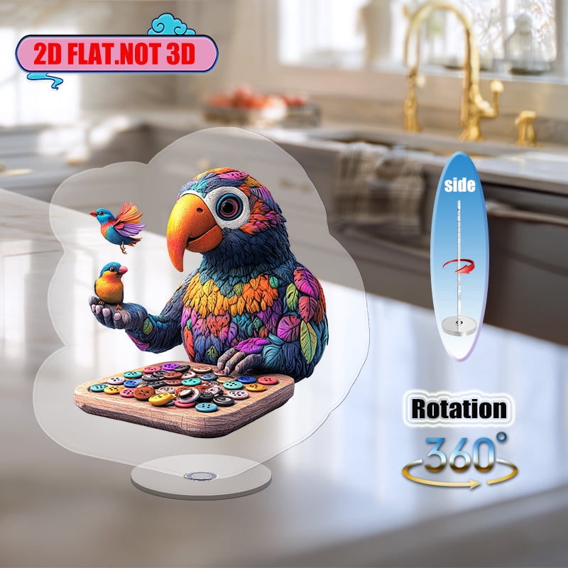 [2D flat] 1PC Rotating acrylic display featuring a soot-colored animal ...