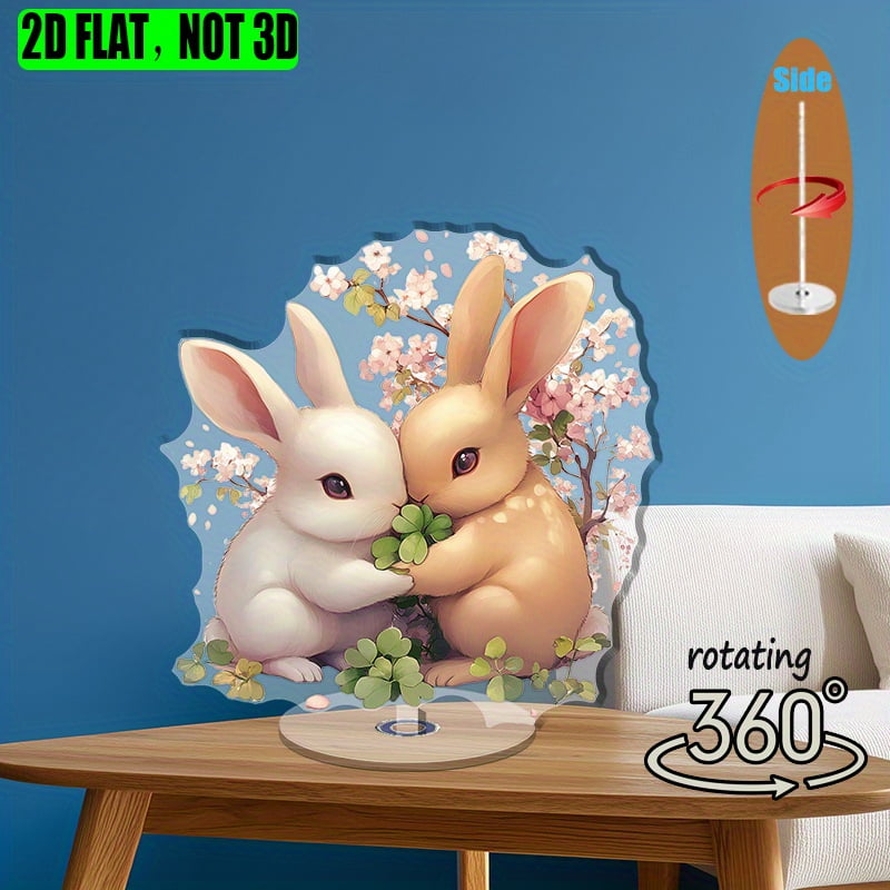 [2D flat] 1PC Rotating acrylic display featuring two affectionate ...