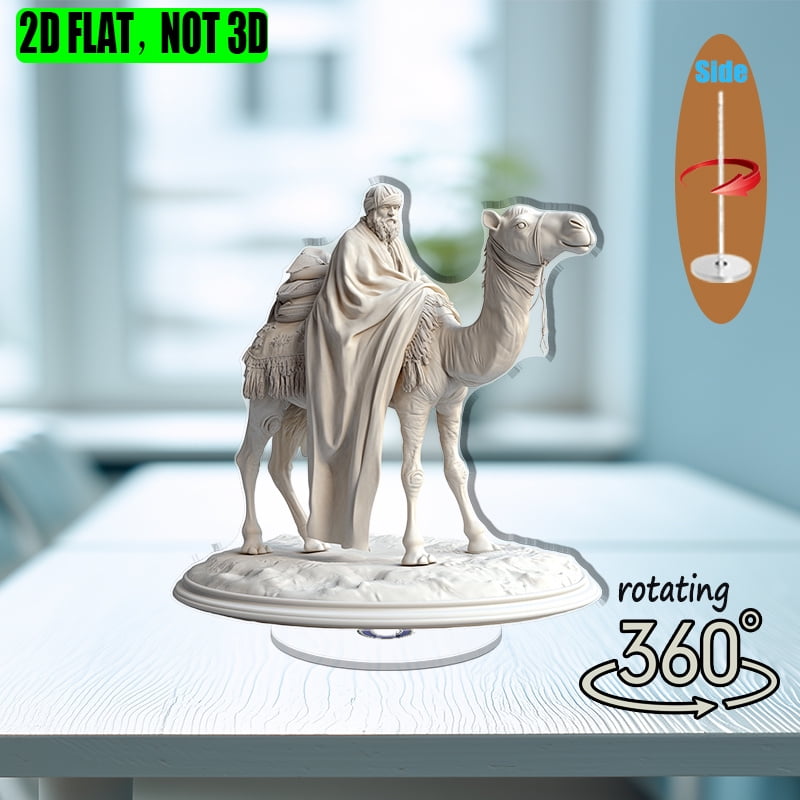 [2D flat] 1PC Rotating acrylic display featuring ultra-realistic desert ...