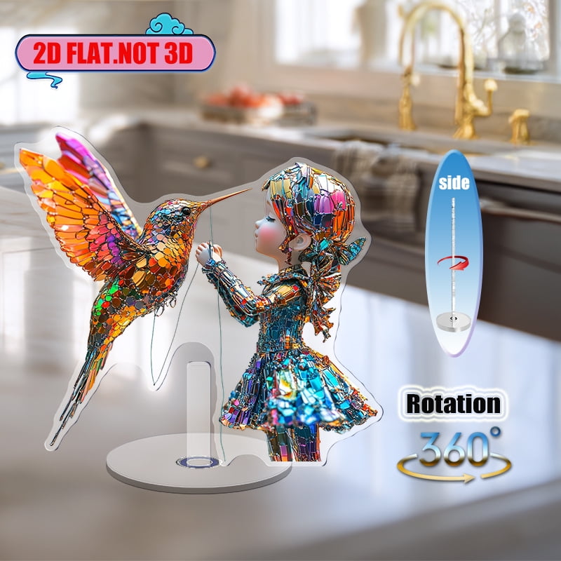 [2D flat] 1PC Rotating acrylic display featuring a whimsical animal ...