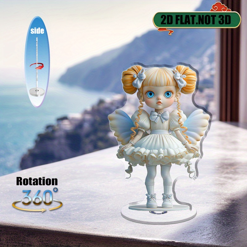 [2D flat] 1PC Rotating acrylic display featuring a whimsical character ...