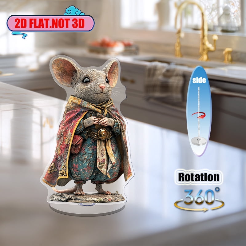 [2D flat] 1PC Rotating acrylic display featuring a whimsical fairy ...