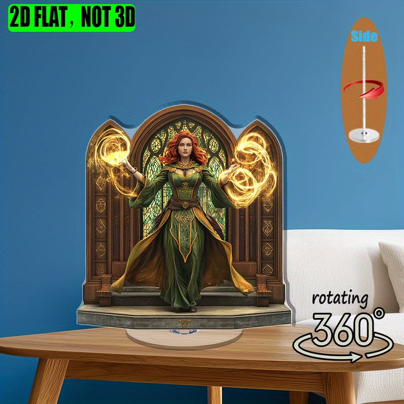 [2D flat] 1PC Rotating acrylic display featuring a young female ...