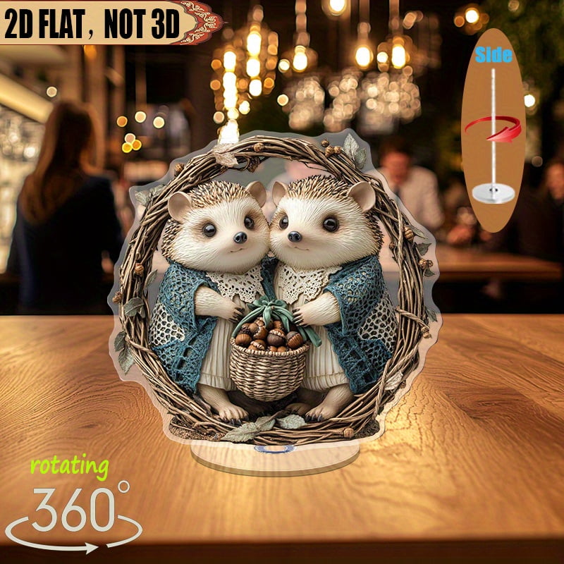 [2D flat] 1PC Rotating acrylic display piece featuring a duo of ...