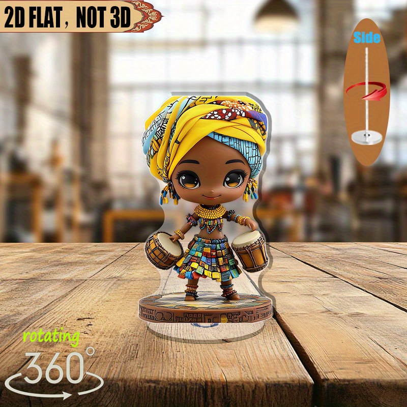 [2D flat] 1PC Rotating acrylic display piece featuring cute chibi ...
