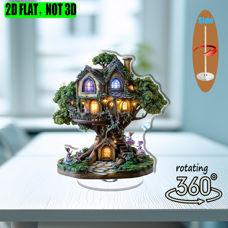 [2D flat] 1PC Rotating acrylic display piece featuring enchanting ...