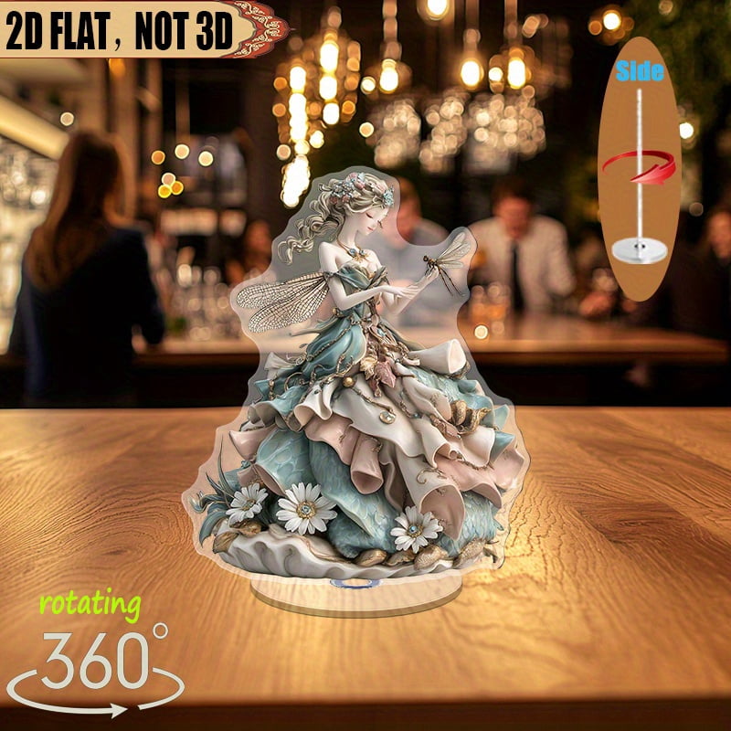 [2D flat] 1PC Rotating acrylic display piece featuring a girl in a ...