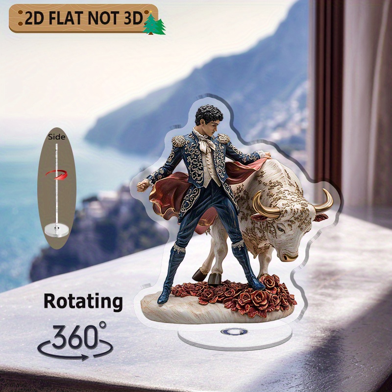 [2D flat] 1PC Rotating acrylic display piece featuring a matador and ...