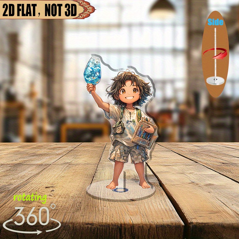 [2D flat] 1PC Rotating acrylic display piece featuring a plump serene ...