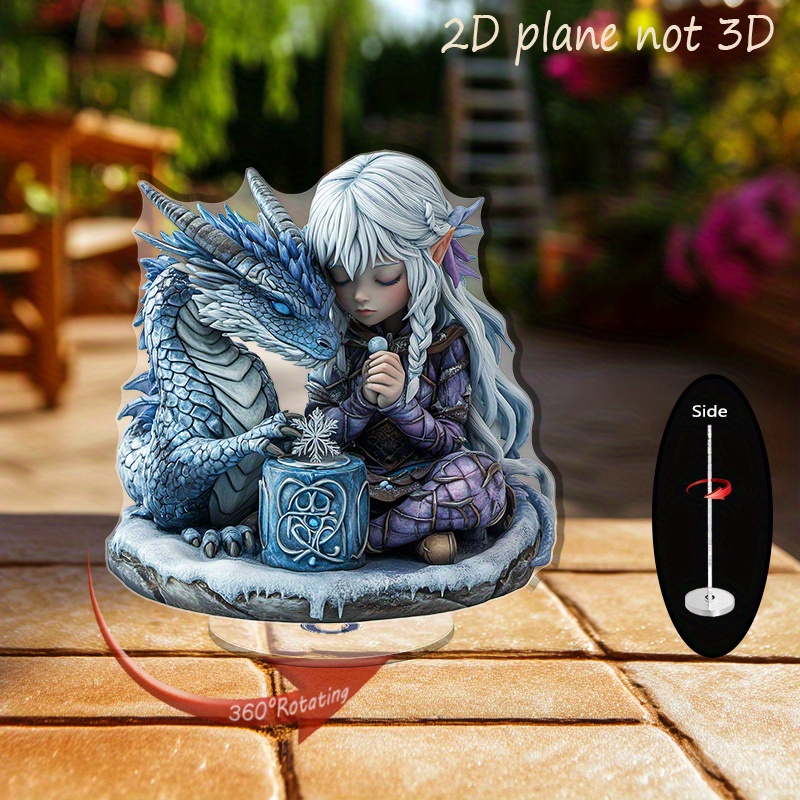 [2D flat] 1PC Rotating acrylic display piece featuring a silver-haired ...