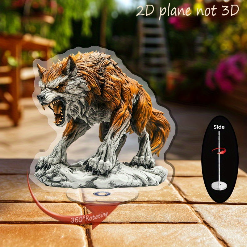 [2D flat] 1PC Rotating acrylic display piece featuring a snarling ...