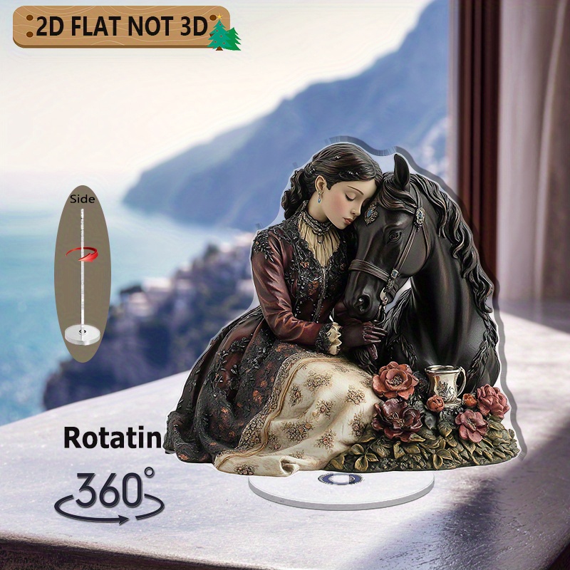 [2D flat] 1PC Rotating acrylic display piece featuring a young woman ...