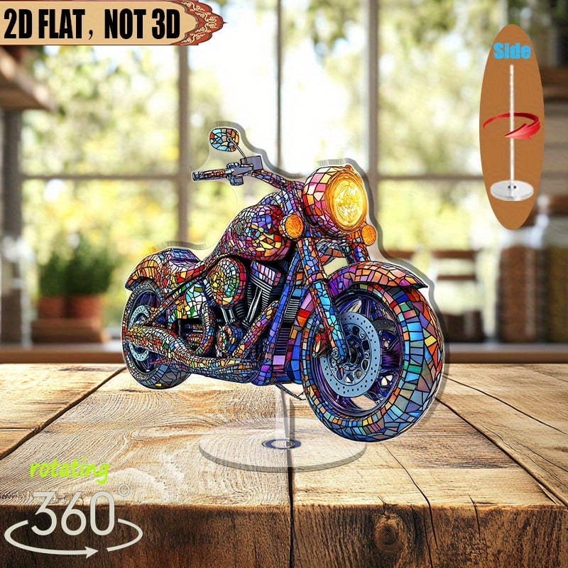 [2D flat] 1PC Rotating acrylic display piece showcasing a vibrant ...