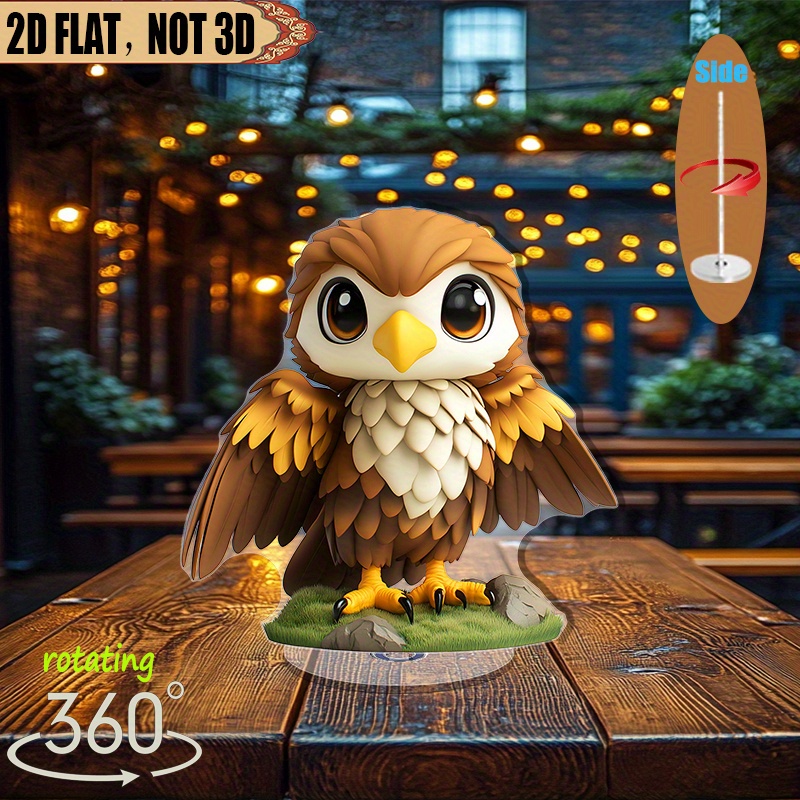 [2D flat] 1PC Rotating acrylic figurine featuring a majestic eagle with ...