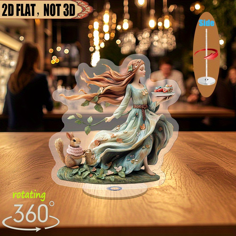 [2D flat] 1PC Rotating acrylic figurine of a girl dancing perfect for ...