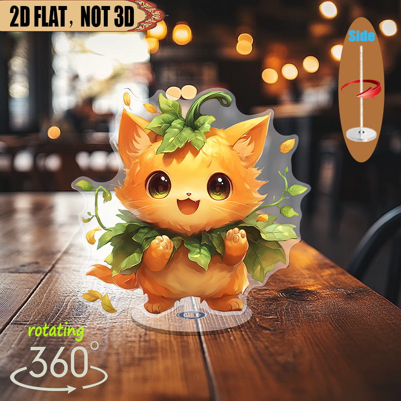 [2D flat] 1PC Rotating acrylic ornament featuring a playful pumpkin ...