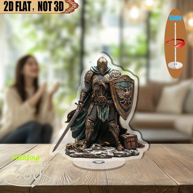 [2D flat] 1PC Rotating acrylic ornament featuring a virtuous knight ...