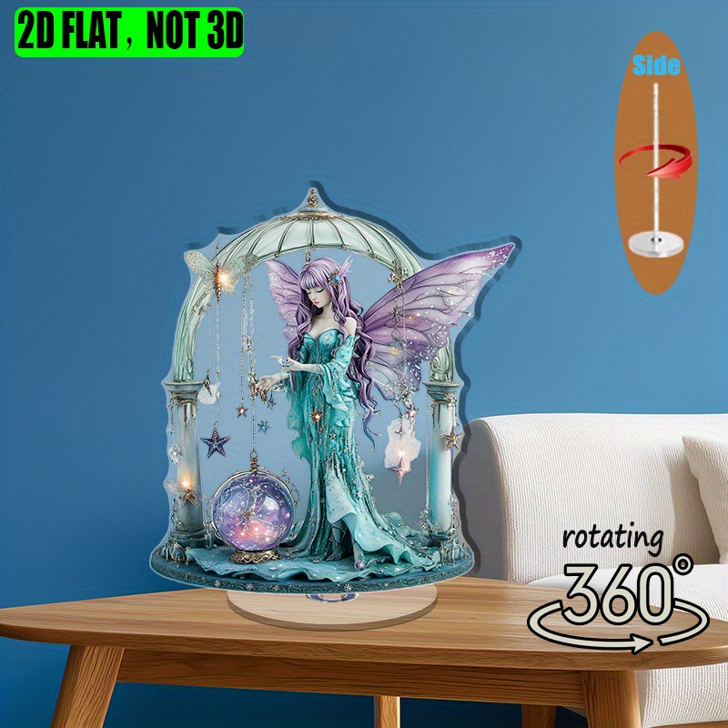 [2D flat] 1PC Rotating acrylic ornament of a whimsical fortune-teller ...