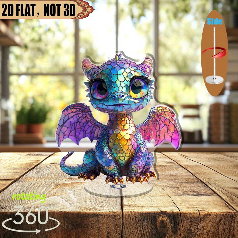 [2D flat] 1PC Rotating acrylic piece featuring a colorful cartoonish ...