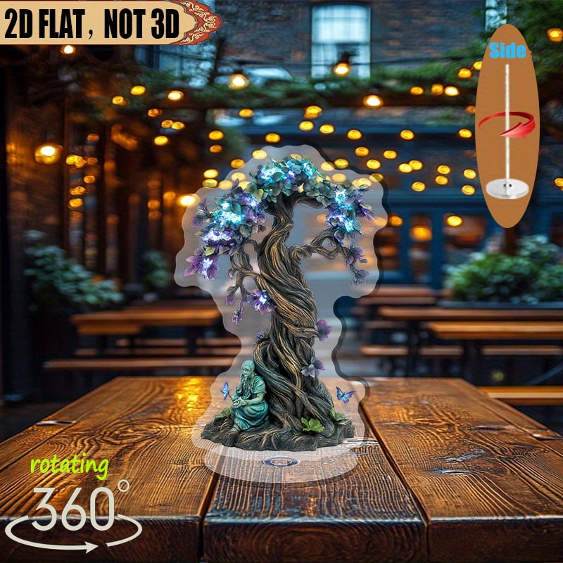 [2D flat] 1PC Rotating acrylic piece featuring a colossal tree-like ...