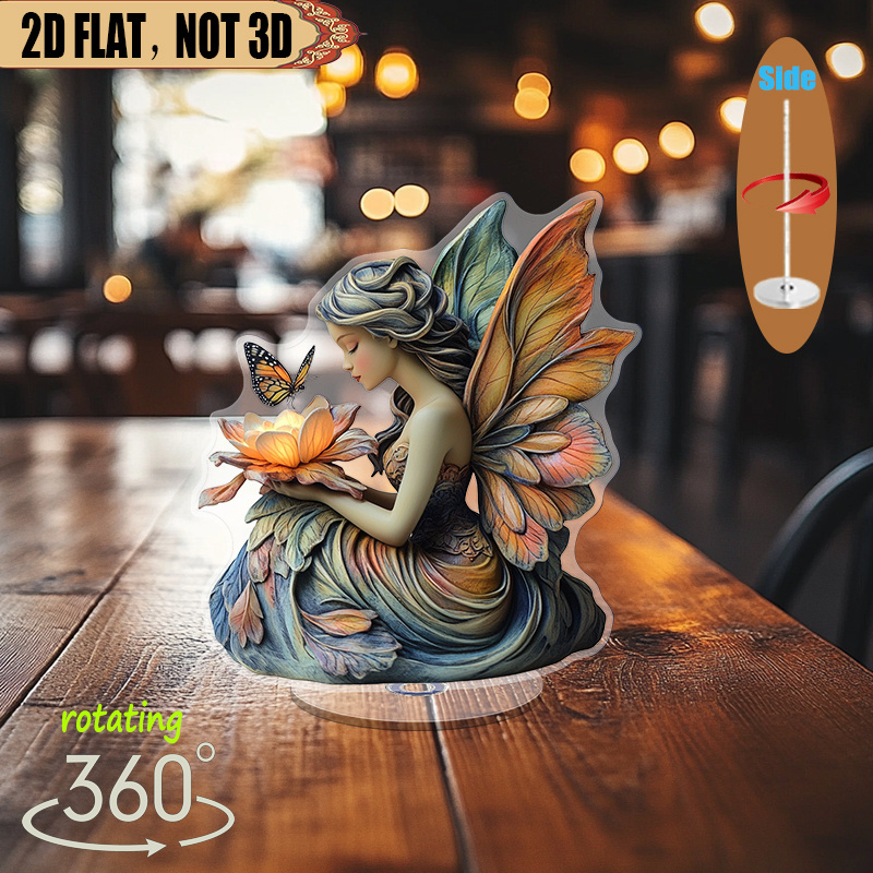 [2D flat] 1PC Rotating acrylic tabletop accent featuring enchanting ...