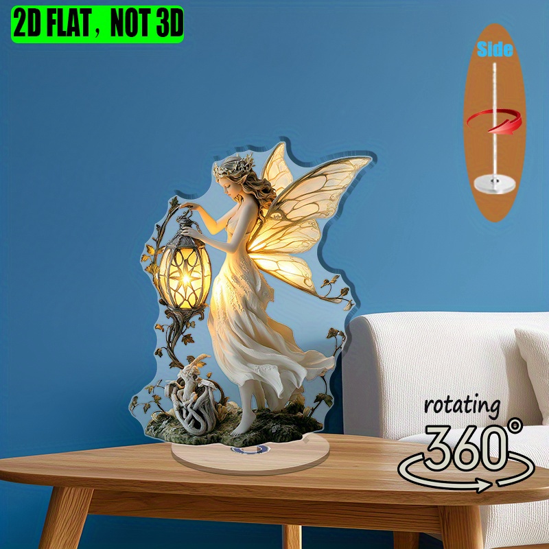 [2D flat] 1PC Rotating acrylic tabletop accent featuring a graceful ...