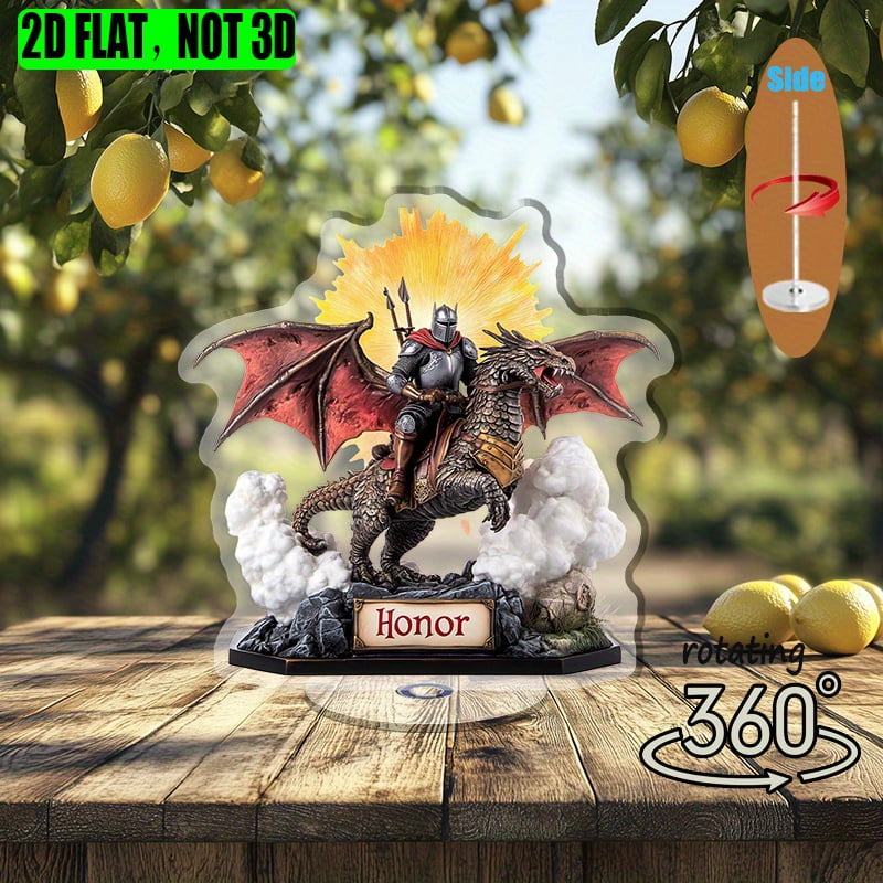 [2D flat] 1PC Rotating acrylic tabletop display featuring a brave ...