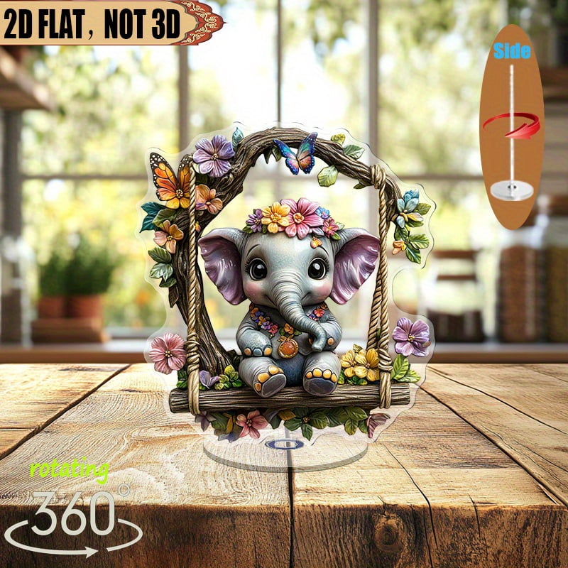 [2D flat] 1PC Rotating acrylic tabletop display featuring a charming ...