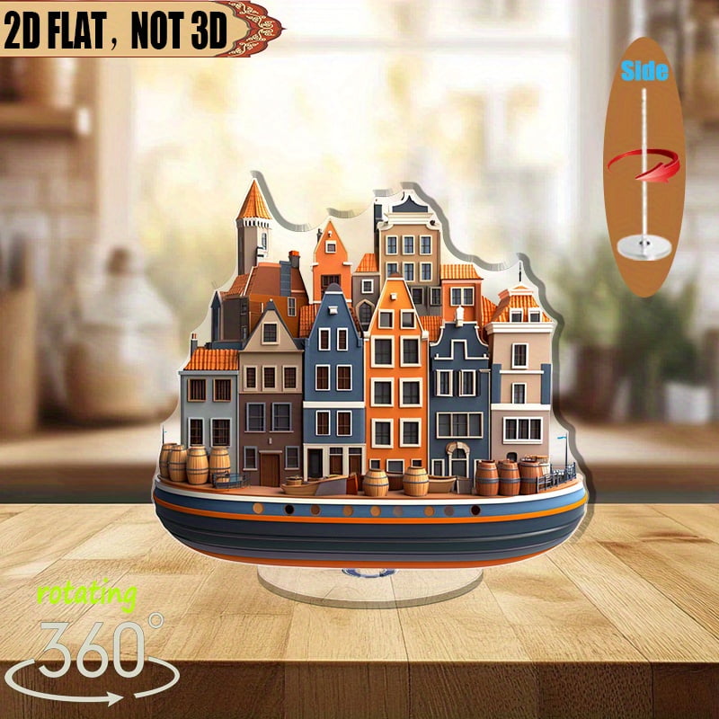 [2D flat] 1PC Rotating acrylic tabletop display featuring a charming ...