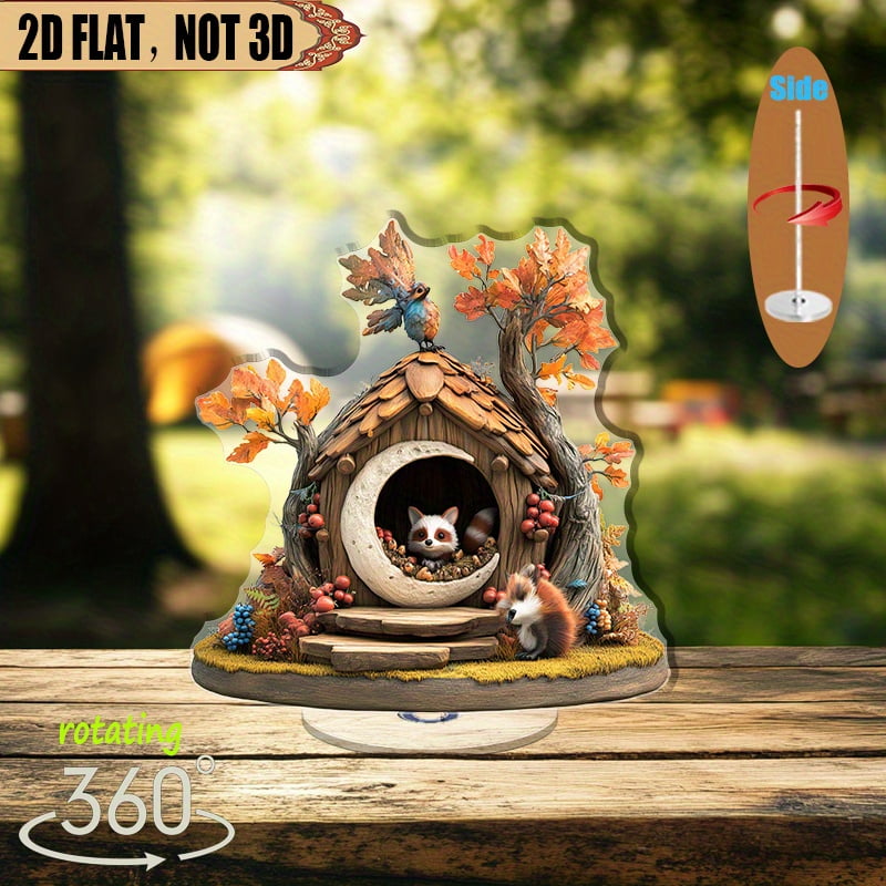 [2D flat] 1PC Rotating acrylic tabletop display featuring a charming ...