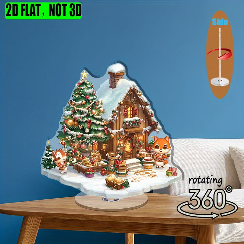 [2D flat] 1PC Rotating acrylic tabletop display featuring a charming ...