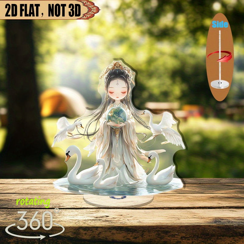 [2D flat] 1PC Rotating acrylic tabletop display featuring the goddess ...