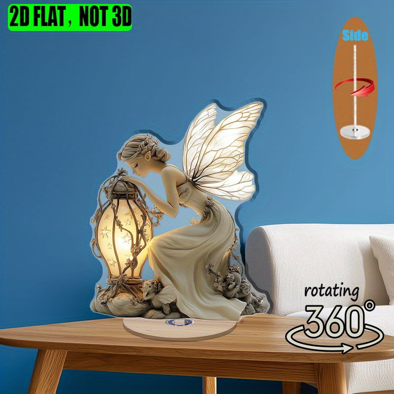 [2D flat] 1PC Rotating acrylic tabletop display featuring a graceful ...