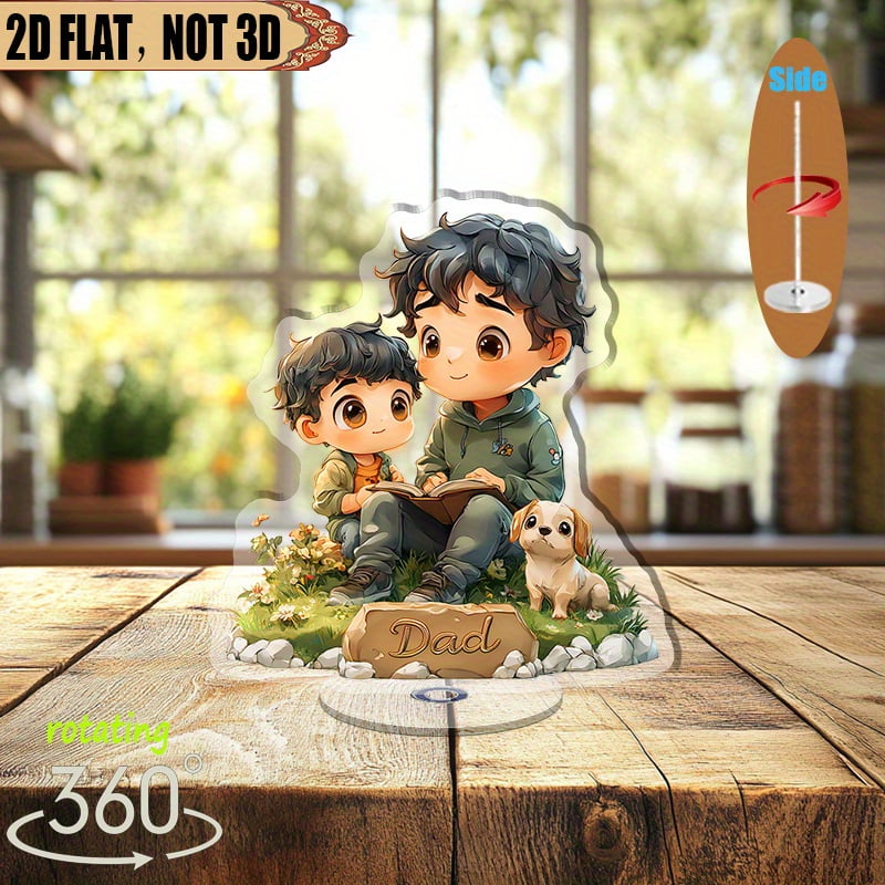 [2D flat] 1PC Rotating acrylic tabletop display featuring a ...