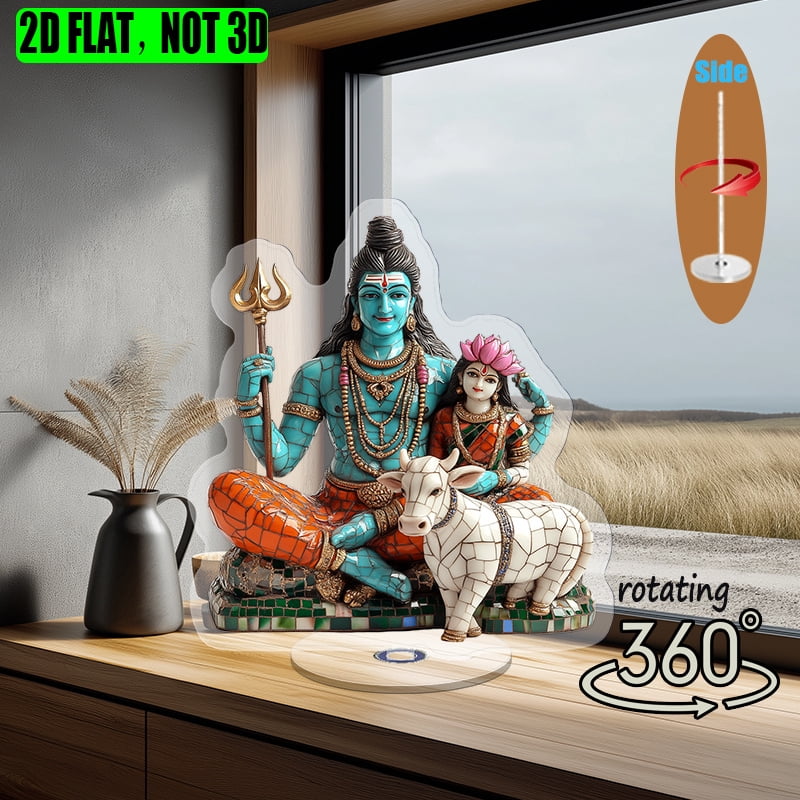[2D flat] 1PC Rotating acrylic tabletop display featuring intricate ...