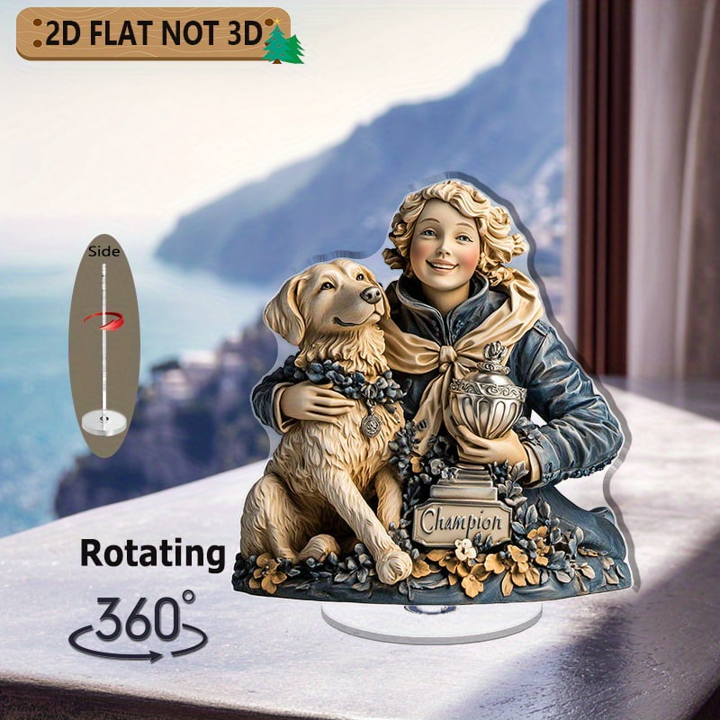 [2D flat] 1PC Rotating acrylic tabletop display featuring a jubilant ...