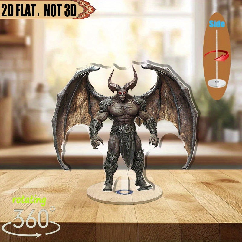 [2D flat] 1PC Rotating acrylic tabletop display featuring a menacing ...