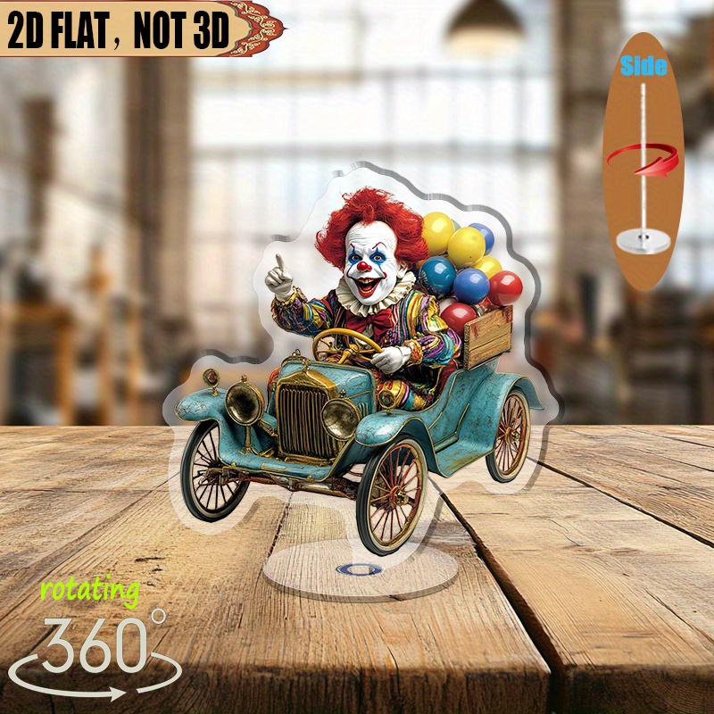 [2D flat] 1PC Rotating acrylic tabletop display featuring a whimsical ...