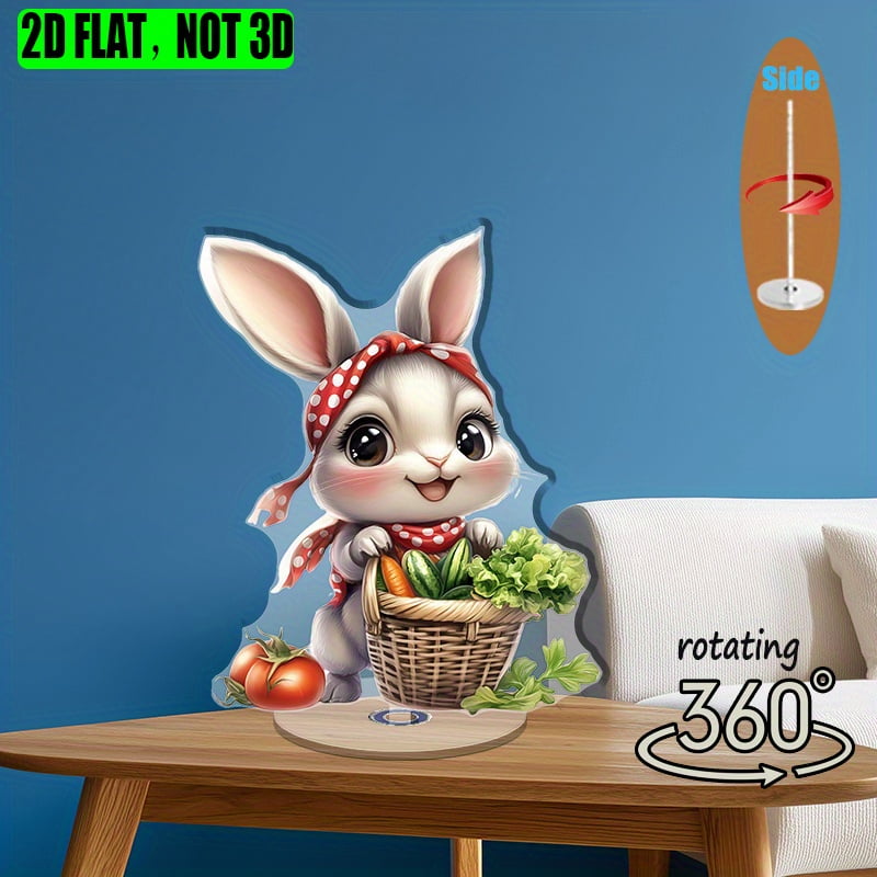 [2D flat] 1PC Rotating acrylic tabletop display featuring a whimsical ...