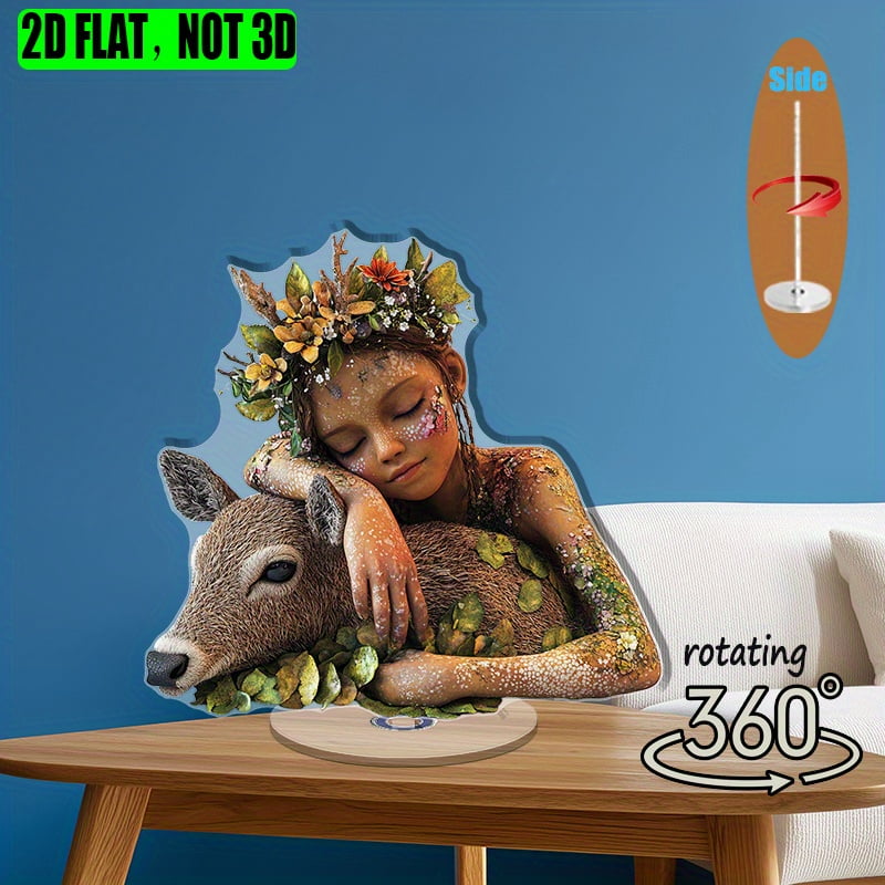 [2D flat] 1PC Rotating acrylic tabletop display featuring a young ...