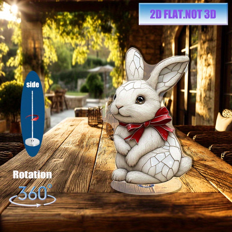[2D flat] 1PC Rotating acrylic tabletop ornament featuring a serene ...