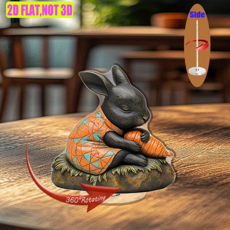 [2D flat] 1PC Rotating acrylic tabletop ornament featuring a charming ...