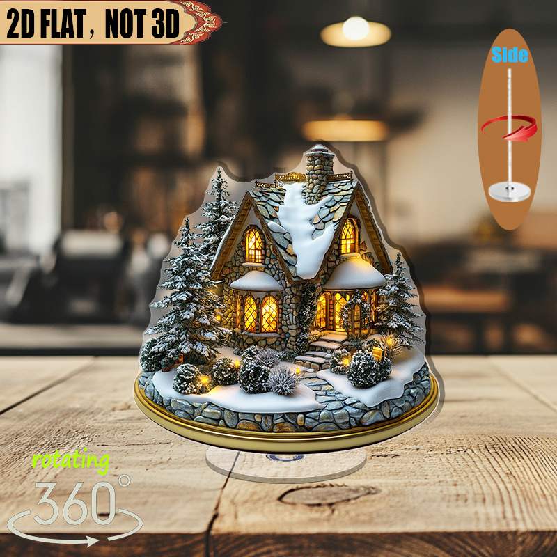 [2D flat] 1PC Rotating acrylic tabletop ornament featuring a charming ...