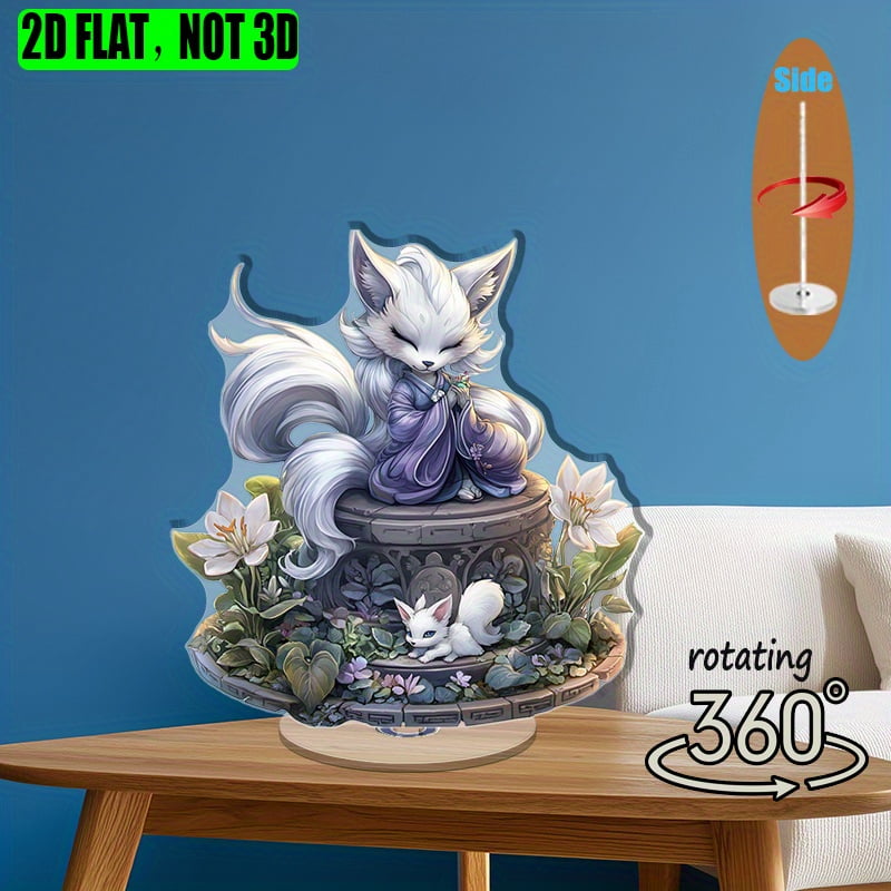 [2D flat] 1PC Rotating acrylic tabletop ornament featuring cute chibi ...