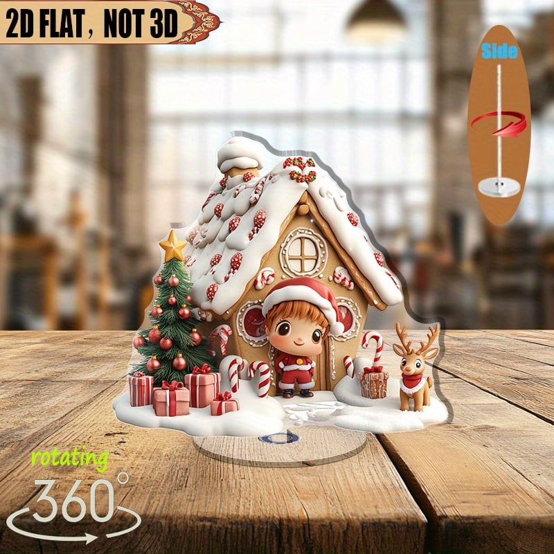 [2D flat] 1PC Rotating acrylic tabletop ornament featuring a cute ...