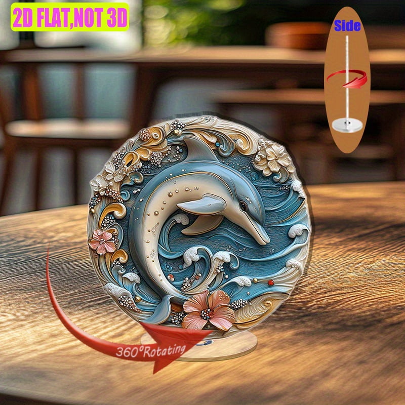 [2D flat] 1PC Rotating acrylic tabletop ornament featuring a graceful ...