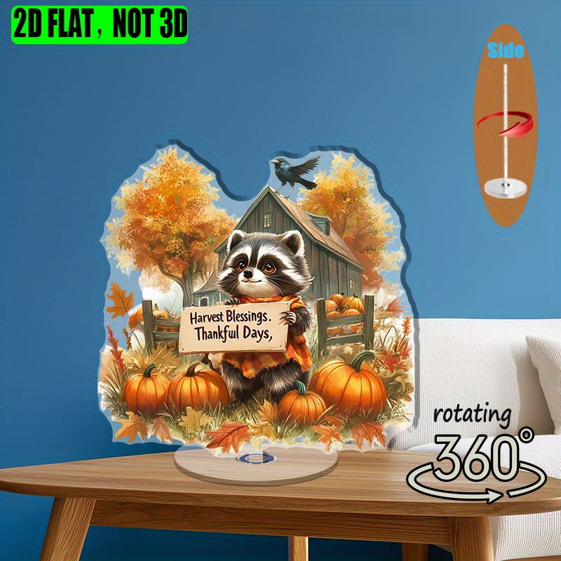 [2D flat] 1PC Rotating acrylic tabletop ornament featuring a joyful ...