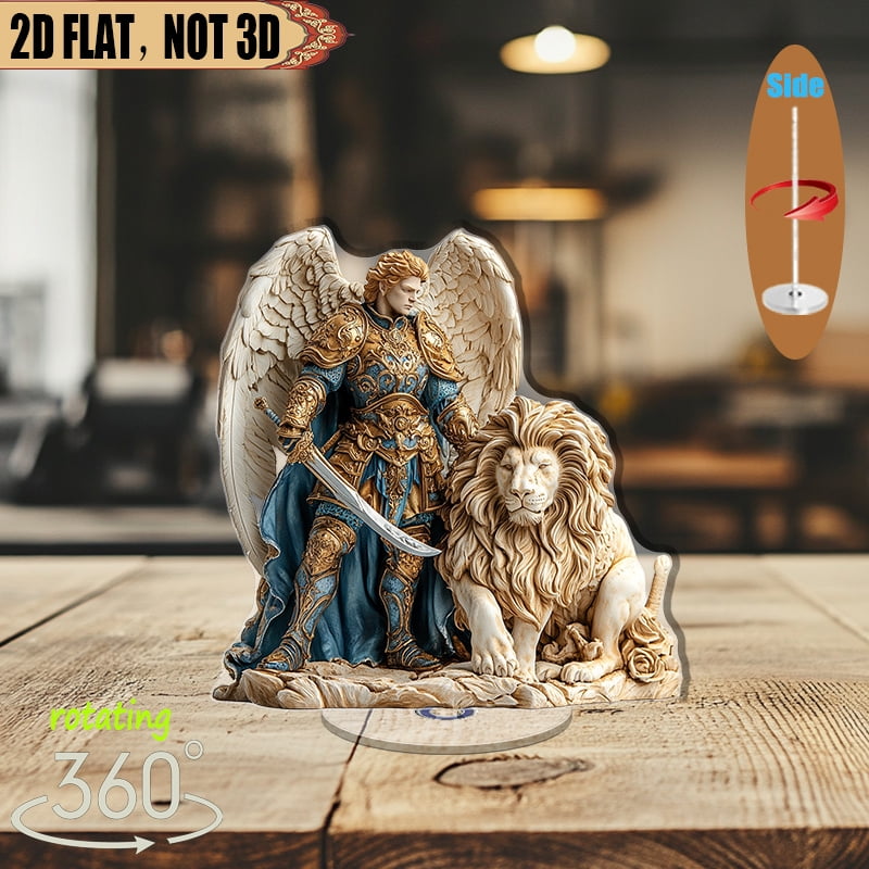 [2D flat] 1PC Rotating acrylic tabletop ornament featuring a majestic ...