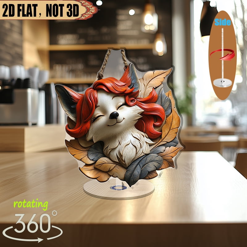 [2D flat] 1PC Rotating acrylic tabletop ornament featuring a ...