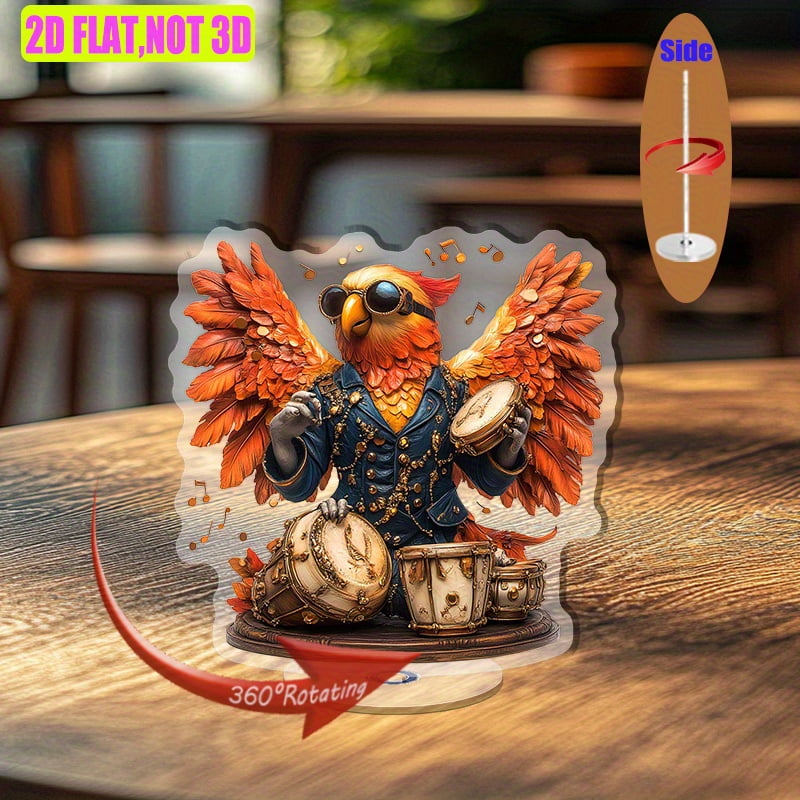[2D flat] 1PC Rotating acrylic tabletop ornament featuring a vibrant ...